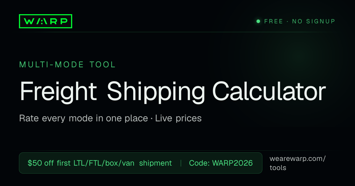 Free LTL Freight Quote Calculator — Instant Rates in 60 Seconds | Warp ...