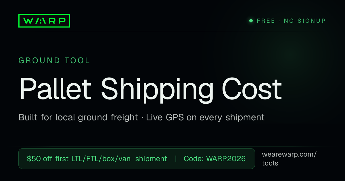 Pallet Shipping Cost Calculator | Per Pallet Rates | Warp