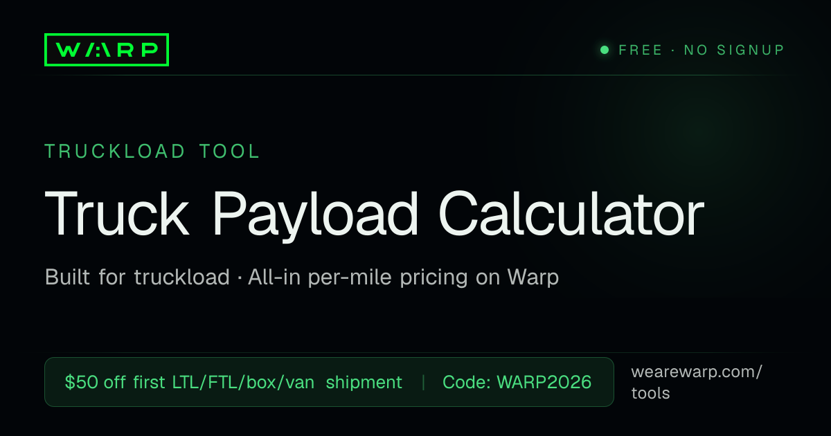 Truck Payload Calculator | Vehicle Weight Capacity | Warp
